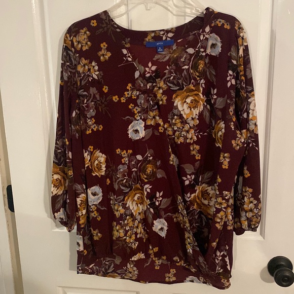 Apt. 9 | Tops | Cold Shoulder Burgundy Floral Top | Poshmark